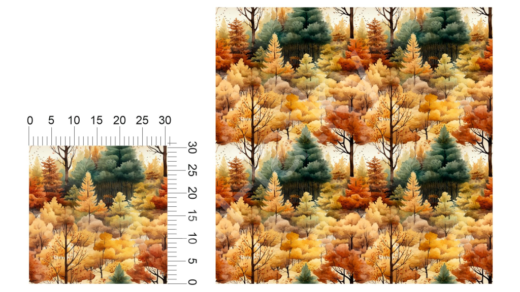 OB Metráž podzim - stromy náš tisk na objednávku – výběr z materiálů ...