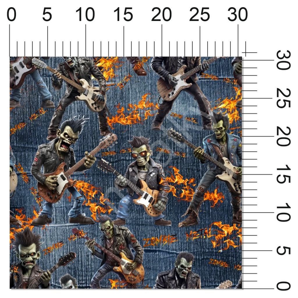 OB Vzor - Gothic - Zombie metal (rockový vzor) Funkční úplet 30300015 ...