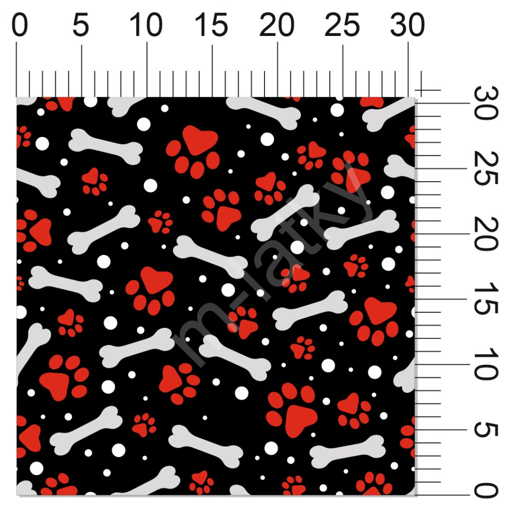 OB Metráž tlapky a kosti náš tisk na objednávku – výběr z materiálů ...