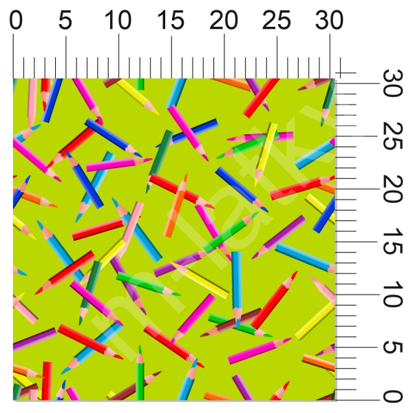 OB Vzor - pastelky výběr z variant materiálu - vlastní tisk na ...