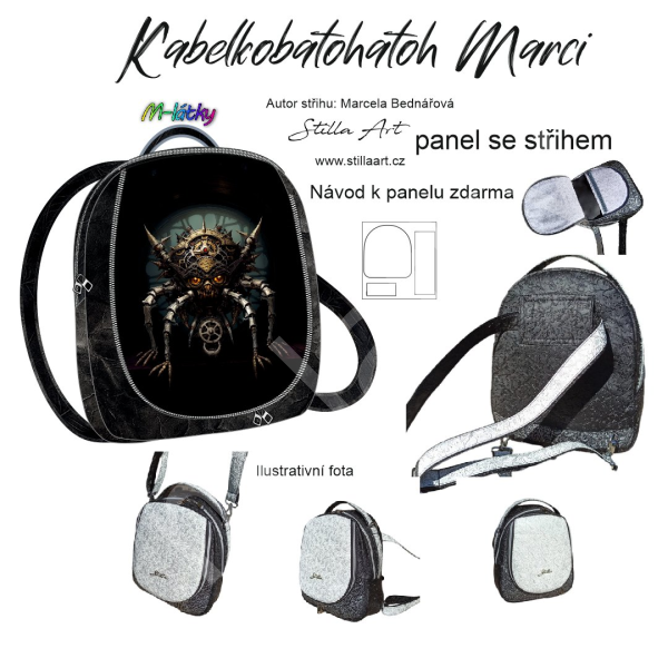 OB B - Panel k ušití - Kabelkobatoh Marci - střih Stilla Art (Marcela Bednářová) - Steam punk ...