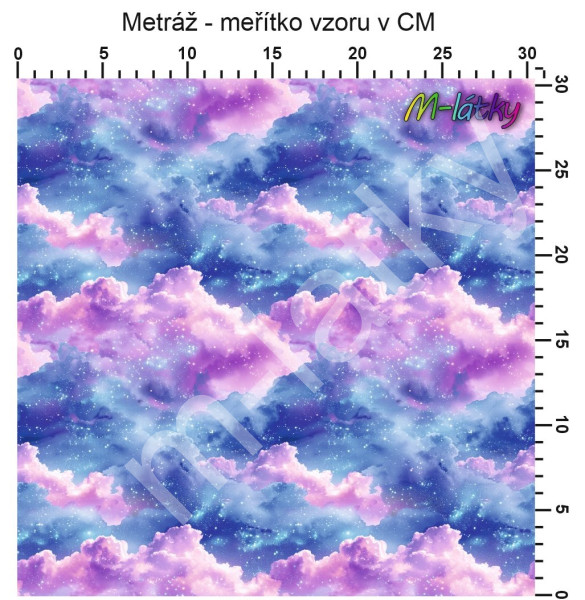 OB Metráž Nebe - oblaka Dora náš tisk na objednávku – výběr z materiálů ...