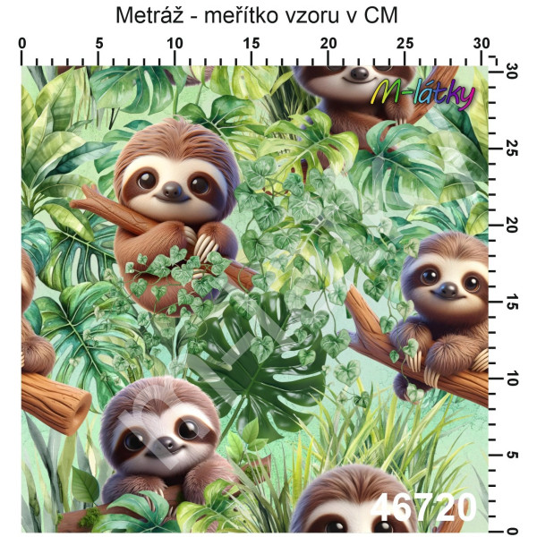 OB Vzor - lenochodi kočárkovina výběr z variant materiálu - vlastní ...