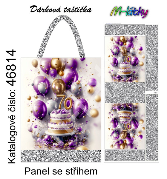 MOB Panel - dárková taška - narozeninový dort 70 Kočárkovina - panel k ...