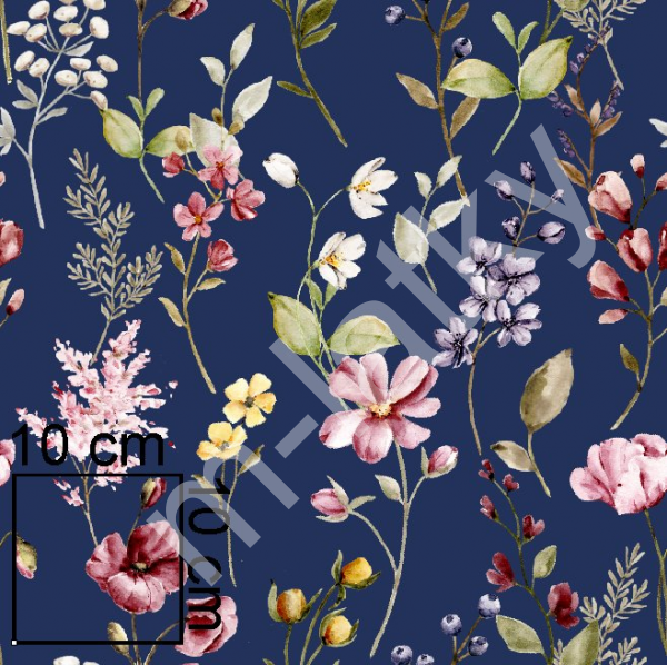 OB Metráž luční květy 6 - autorsky vzor Broušené mikrovlákno ...