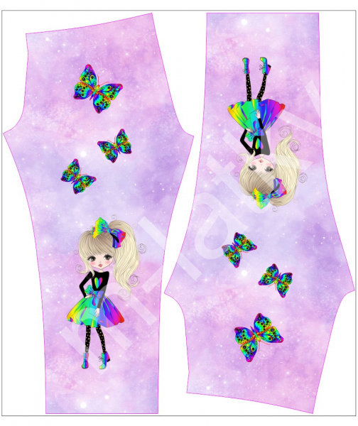 OB K - Panel se střihem dětské leginy - dívka Funkční úplet 30300001 ...